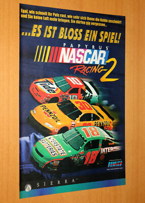 NASCAR Racing 2 Rare Old Advertising Small Poster Promo Ad Print MS-DOS ...