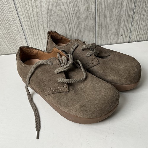 Kalso Earth Shoes Faroe Lokah Dark Taupe Suede Lace-Up Neg Heel Shoes ...