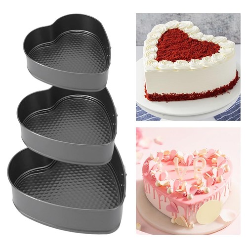 3pcs Heart Shaped Springform Cake Pans, Non Stick Cheesecake Pans Set ...