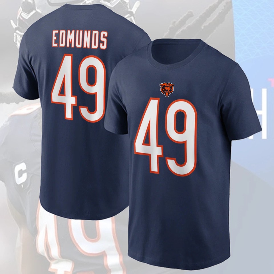 US STOCK - Tremaine Edmunds #49 Chicago Bears 2025 Player Name & Number ...
