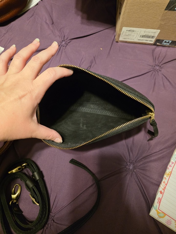 Portland Leather Goods Small Eclipse Crossbody purse in smooth Black | eBay