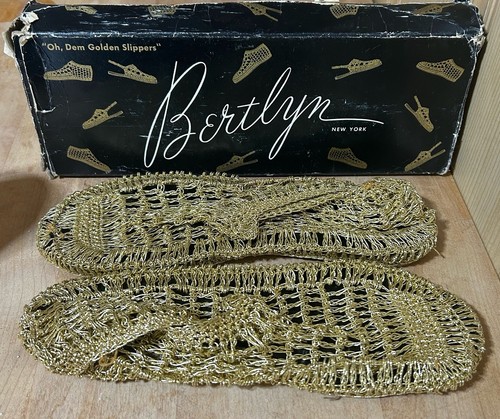 1950s Bertlyn Golden Ballet Slippers New York Gold Slip On Womens Size M Box | eBay