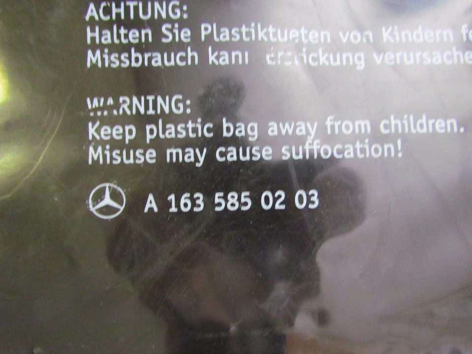 OEM W163 ML CLASS SPARE TIRE FLAT TIRE PROTCTIVE WRAPPER COVER BAG A163 ...