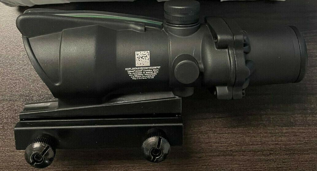 4x32 Fiber Optic Scope Chevron Reticle GREEN Weapon Sight ACOG Clone ...