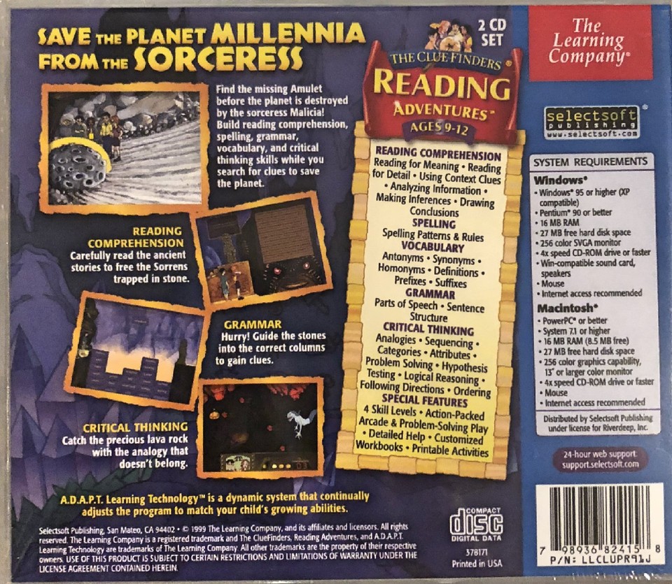 The Cluefinders Reading Adventures 9 to 12 Pc Mac Brand New Win10 8 7 ...