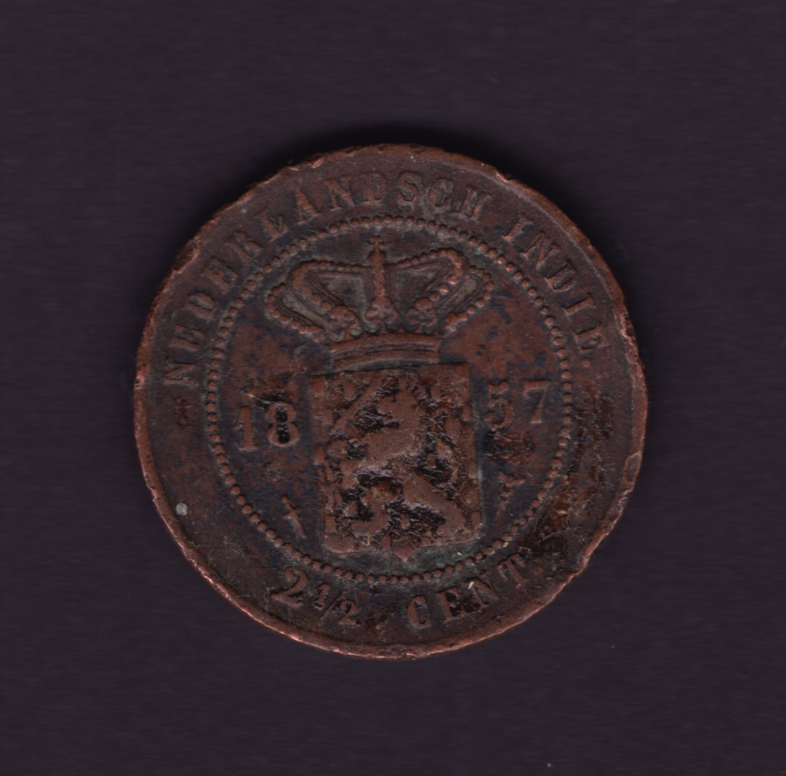 Netherlands Indies 2 1/2 Cent 1857 Coin | eBay
