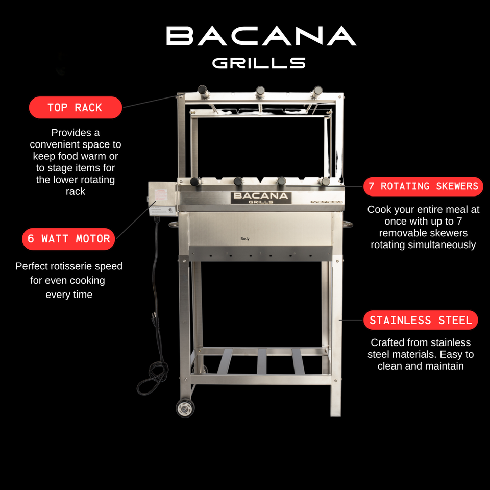 All-in-One Brazilian BBQ churrasco grill multi-rotisserie charcoal ...