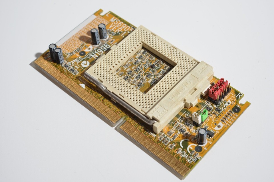 MSI MS-6905 Rev 1.1 Socket 370 FC-PGA to Slot 1 CPU Adapter Converter ...