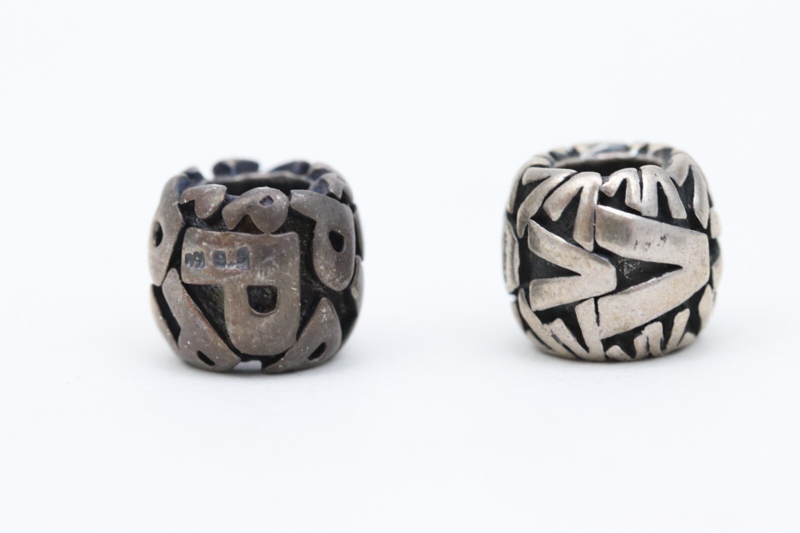 VTG Rci 925 Italy "P" & "V" initial Bead Charms For Bracelet Sterling ...