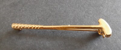 VINTAGE ADORABLE GOLD-TONE ⛳ GOLF CLUB PIN BROOCH, 2" LONG | eBay
