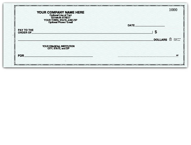 Business Size Portable Checks / Deluxe #: 59000N/ 8 5/8" x 3" Free ...