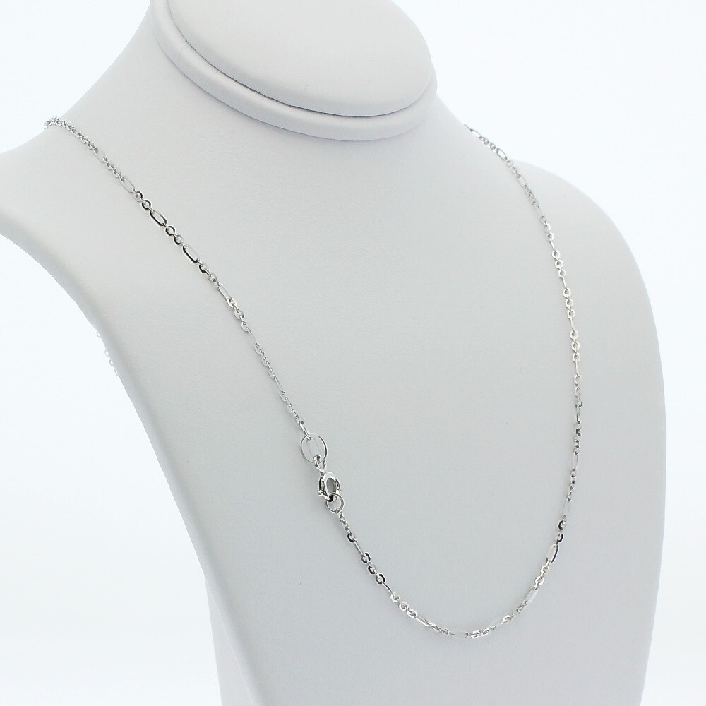 Genuine Brand new 9K Fine solid Italian 5+1 White Gold Chain Necklace ...