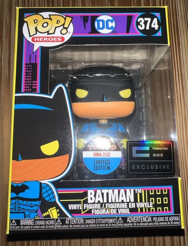 Pop Funko #374 DC Batman Black Light Toy Tokyo China 2022/Future City ...