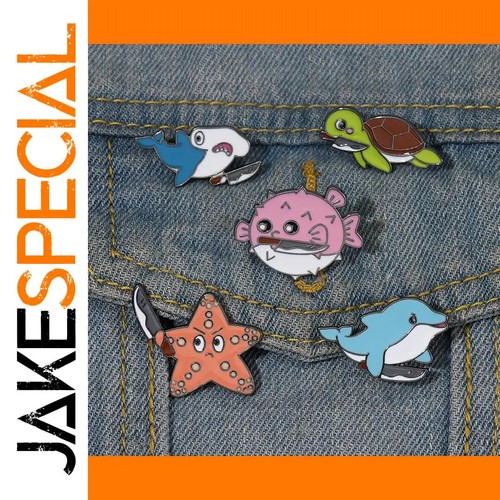 JakeSpecial – Ocean Animal Enamel Pins Set for Jackets | eBay