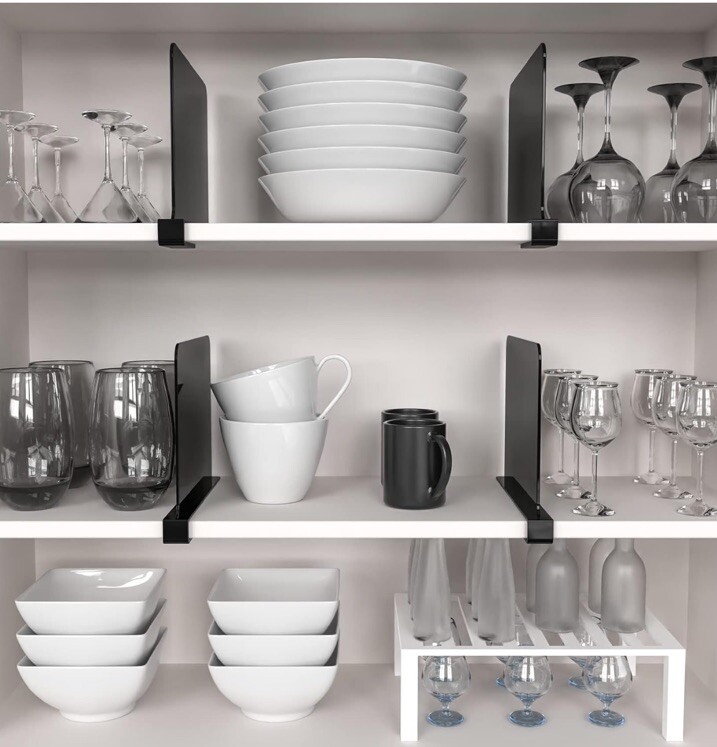 Hmdivor 6pcs Acrylic Shelf Dividers Black Closets Shelf Separation | eBay