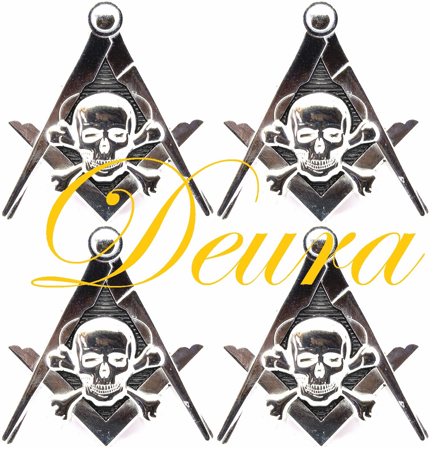 Lot of 4 Masonic Mason WIDOWS SON SKULL Square & Compass Car Auto ...