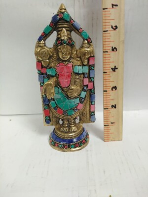 100 % Brass Balaji / Fancy stone work statue/ Murti /Fine art -Brand ...