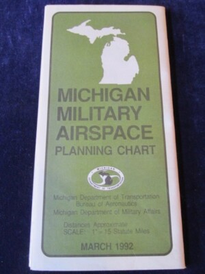 Vintage 1992 Michigan Military Airspace Planning Chart Map B250 | eBay