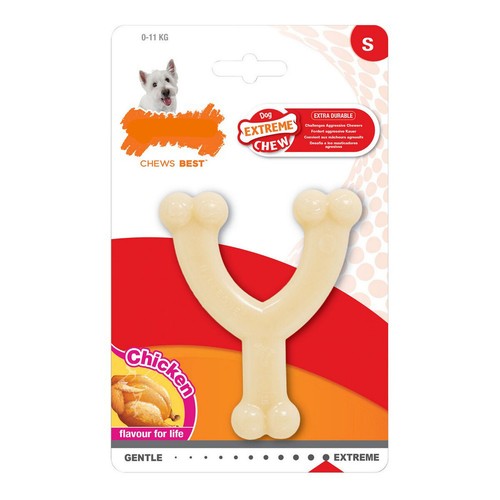 Jouet pour chien Nylabone Extreme Chew Wishbone Taille S Poulet Nylon ...