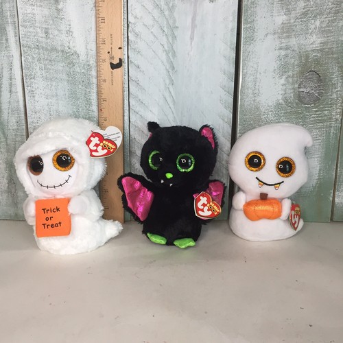 Ty Beanie Boos Lot Of 3 Halloween Mist Ghost, Igor Hat, And Scream ...