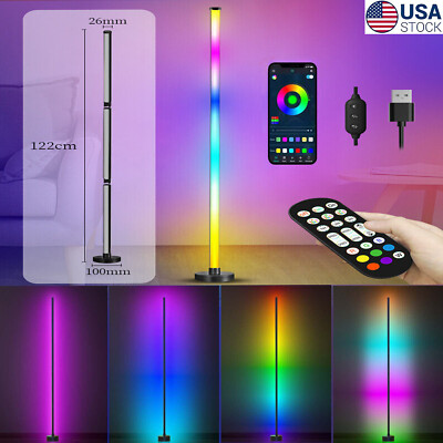 47" Modern LED Floor Lamp RGB Corner Light For Living Room Mood RC ...