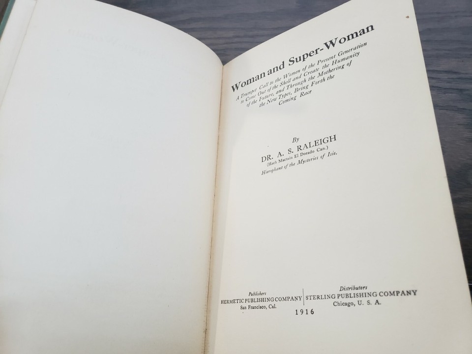 WOMAN AND SUPERWOMAN A.S. Raleigh PHILOSOPHY 1st Edition OCCULT ...