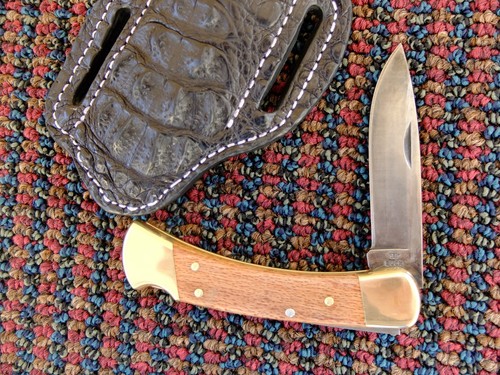 Buck Knives 110 Oak BOS 5160 Carbon Steel Folding Hunter Knife 110okssh ...