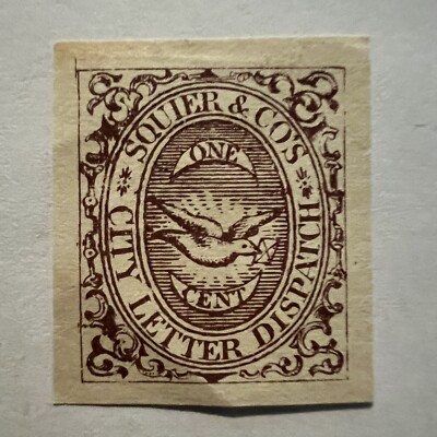 1850's SQUIER & CO'S 1C LOCAL LETTER DISPATCH STAMP BIRD, POSSIBLE ...