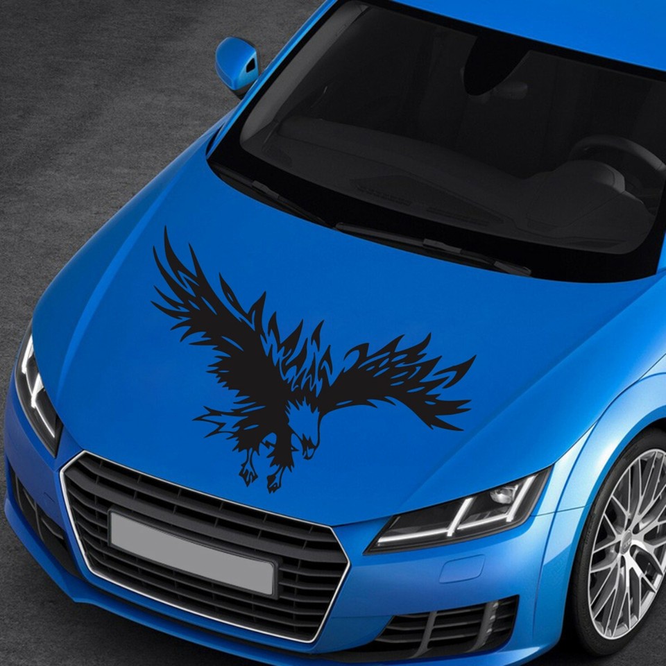 Black Flying Bird Sticker Car Engine Hood Front Bumper Decorative Vinyl ...