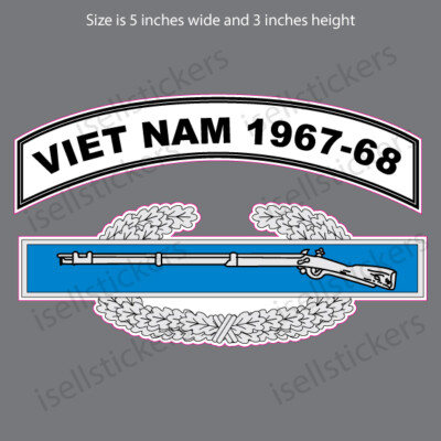 AR-2238 Army Vietnam 1967-68 Combat Infantry Badge CIB Car Sticker ...