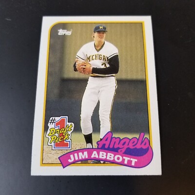 Jim Abbott 1989 Topps #1 Draft Pick Rookie Baseball Card | eBay