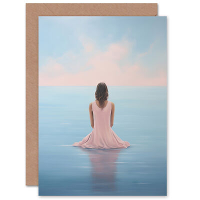 Mindfulness Meditation Sea View Minimalist Calm Birthday Blank Greeting ...