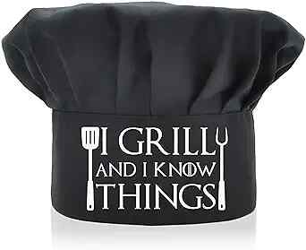 Funny Chef Hat, I Grill and I Know Things, Adjustable Kitchen Cooking ...