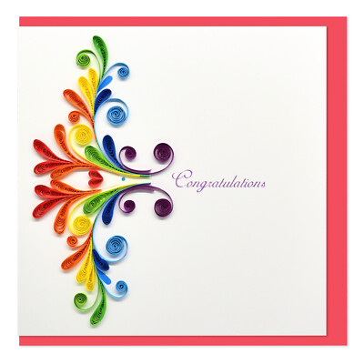 Boyle Handmade Paper Quilled 15x15cm Celebration Greeting Card ...