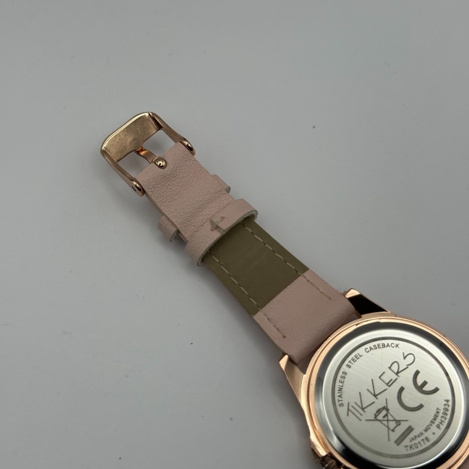 Tikkers Ladies Quartz Watch Rose Gold Tone Crystal Glitter Dial Working ...