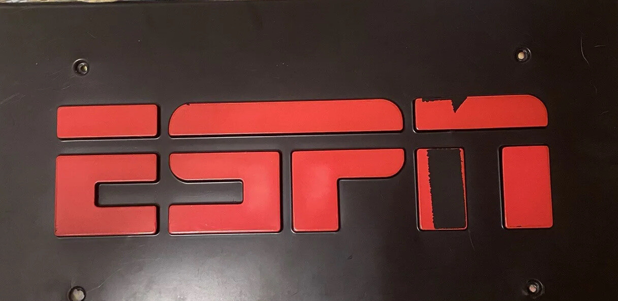ESPN Red Letters with black background 20.5 x 10.5 plastic sign | eBay