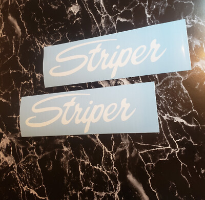 STRIPER seaswirl Boat 16" GLOSS WHITE Decals STICKERS (2) DIE CUT New ...