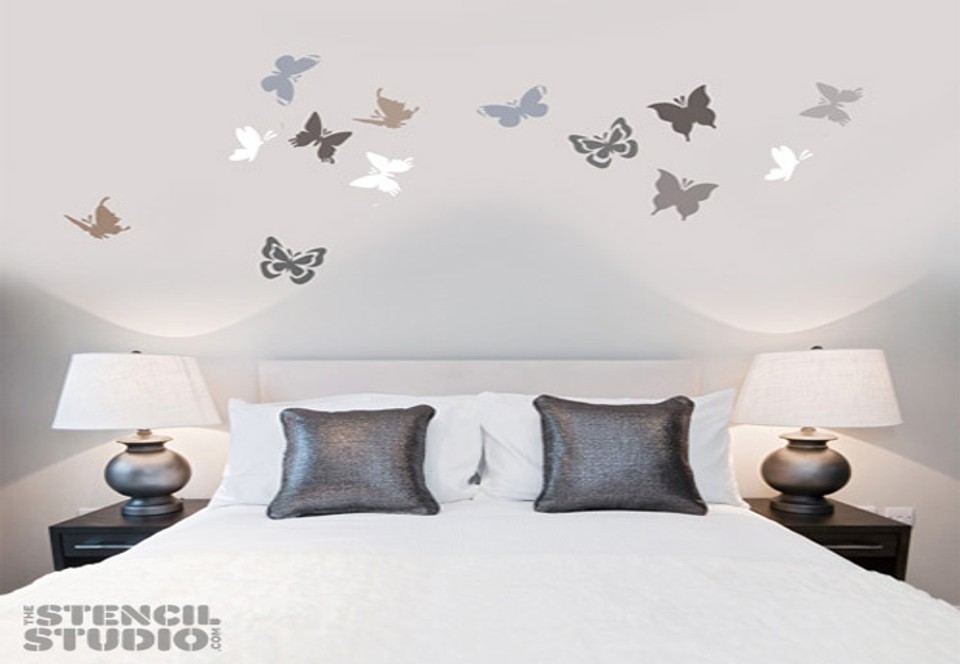 Butterfly Stencil Set - Reusable Wall Stencil - Various Sizes Available ...