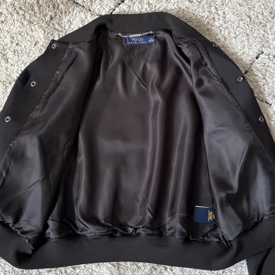Polo Ralph Lauren MA-1 Bomber Jacket Black S Used Japan | eBay