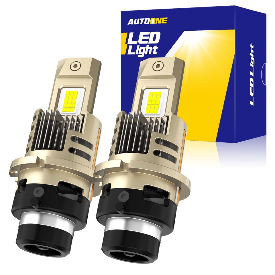 2Pcs D2S D2R LED Headlight Kit Bulbs High Low Beam 6500K White Super ...