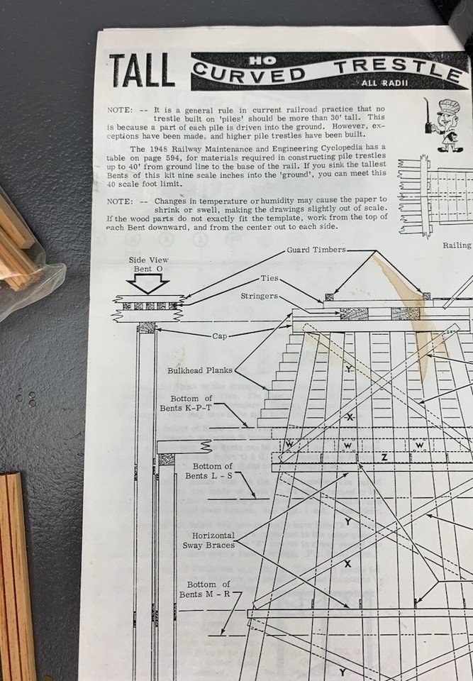 HO Campbell Scale Models Tall Curved Trestle All Radii Craftsman Kit ...