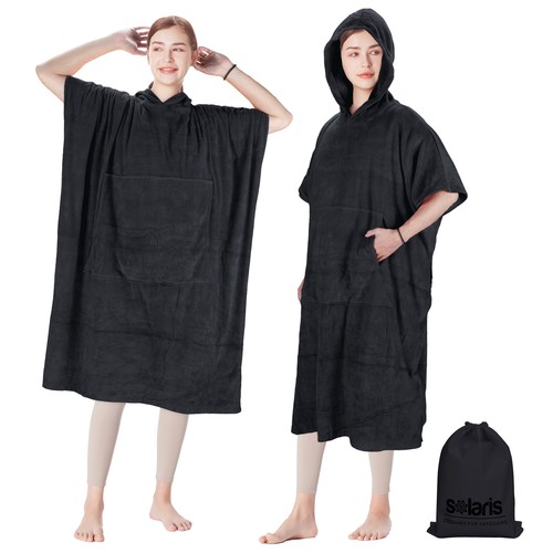 Surf Poncho Wetsuit Changing Robe Towel Hooded Pocket for Men Women ...