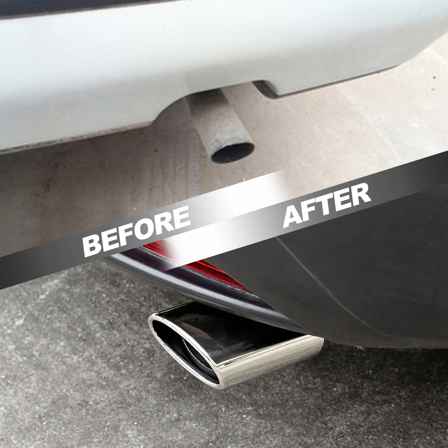 Chrome Car Stainless Steel Rear Exhaust Pipe Tail Muffler Tip Round ...