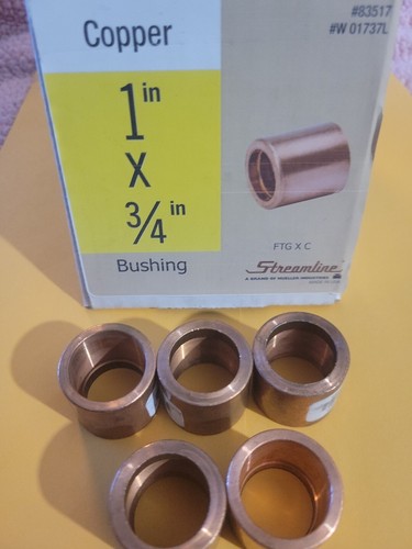 Wrot Copper Flush Bushing 1 Inch x 3/4 Inch W01737L (5 Piece Lot ...