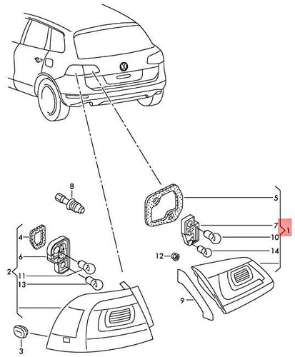 Genuine Tail Light Rear Lamp Right Inner VW Touareg 7P5 7P6945094C | eBay