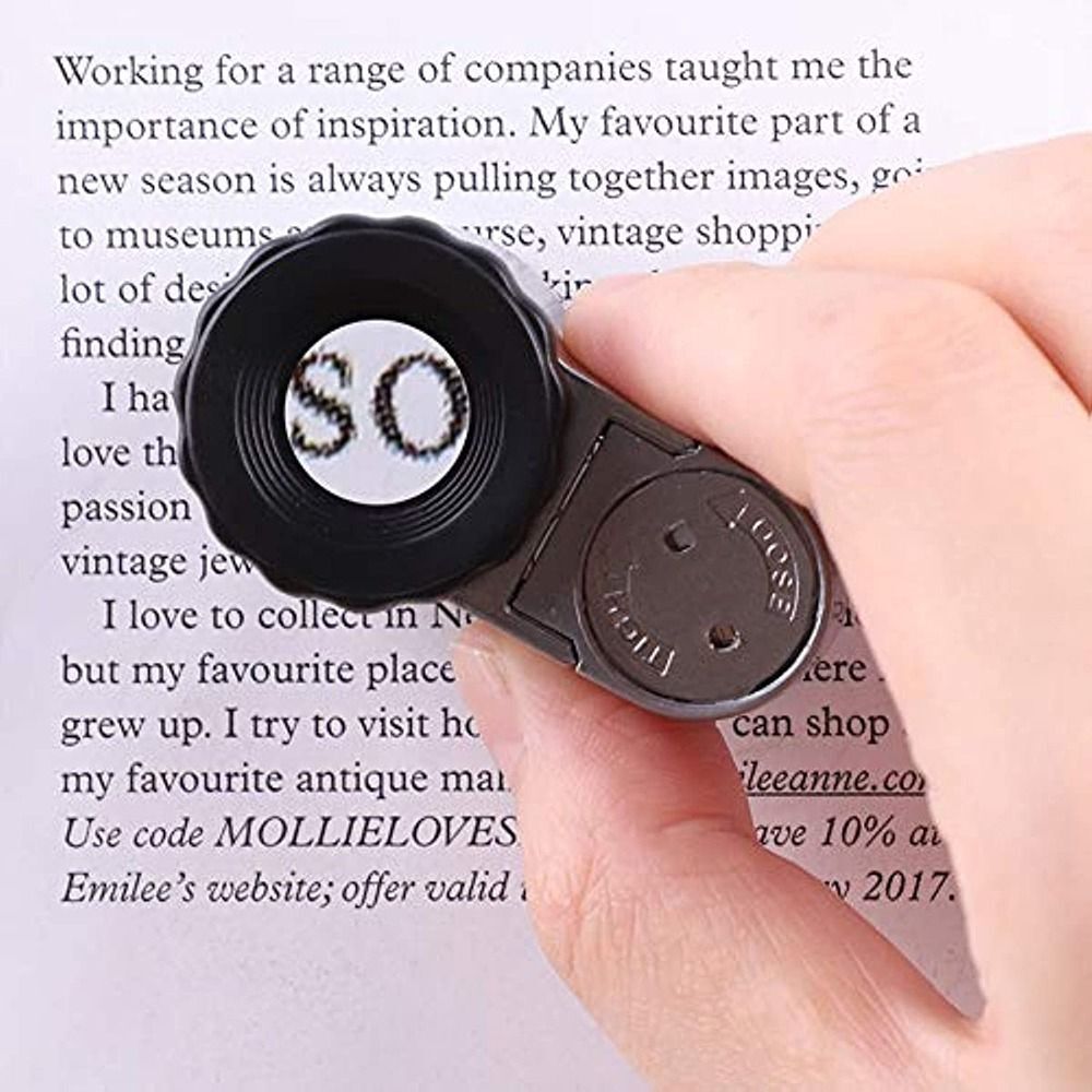Jewelry Identification 50x Magnifying Glass with LED Light Mini ...