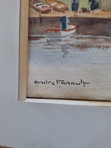 Painting Seascape Boat 'Port de Lesconil' Finistère 1970 by Andre ...
