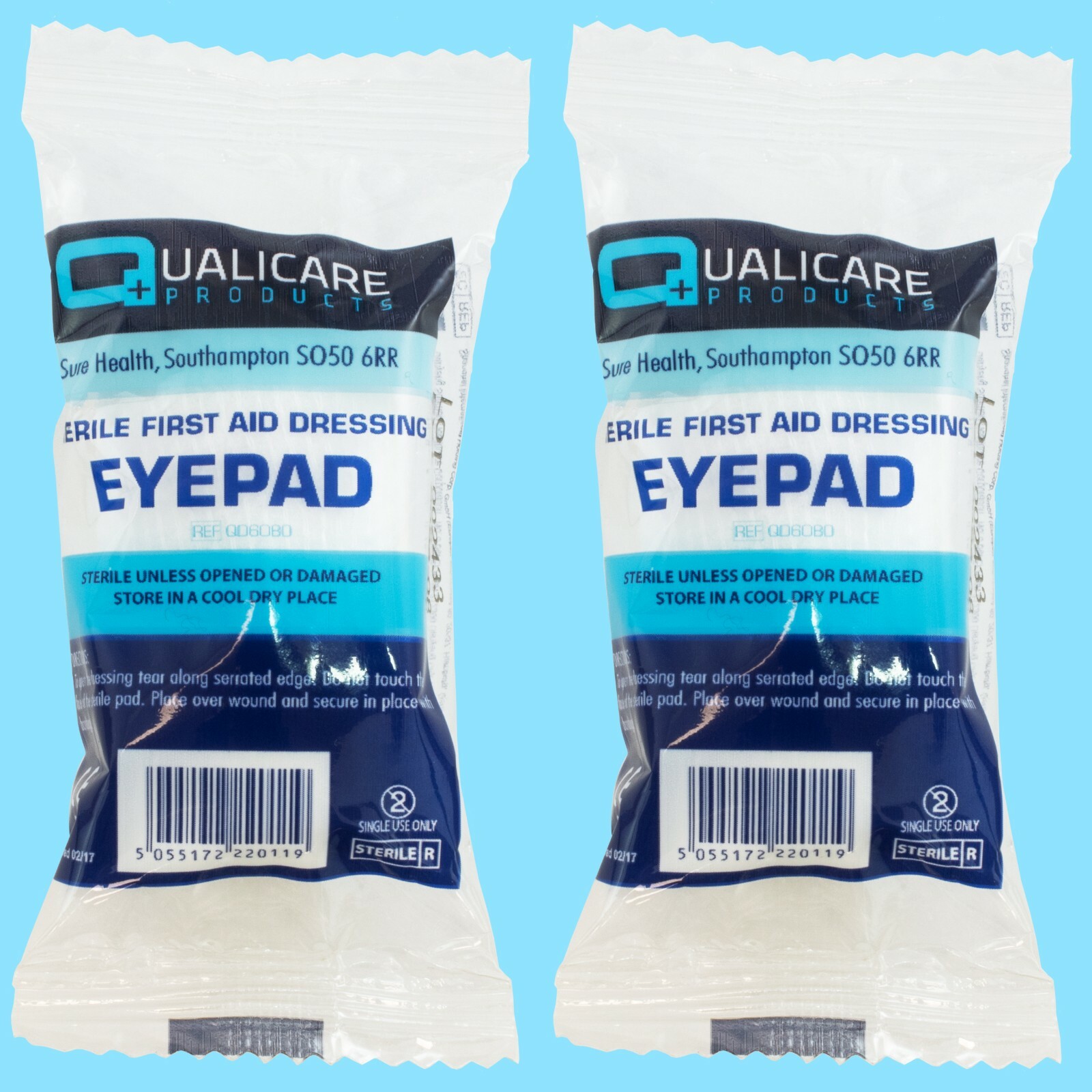 2 x Eye Pads First Aid Sterile Fabric Medical Dressing Thick Round ...