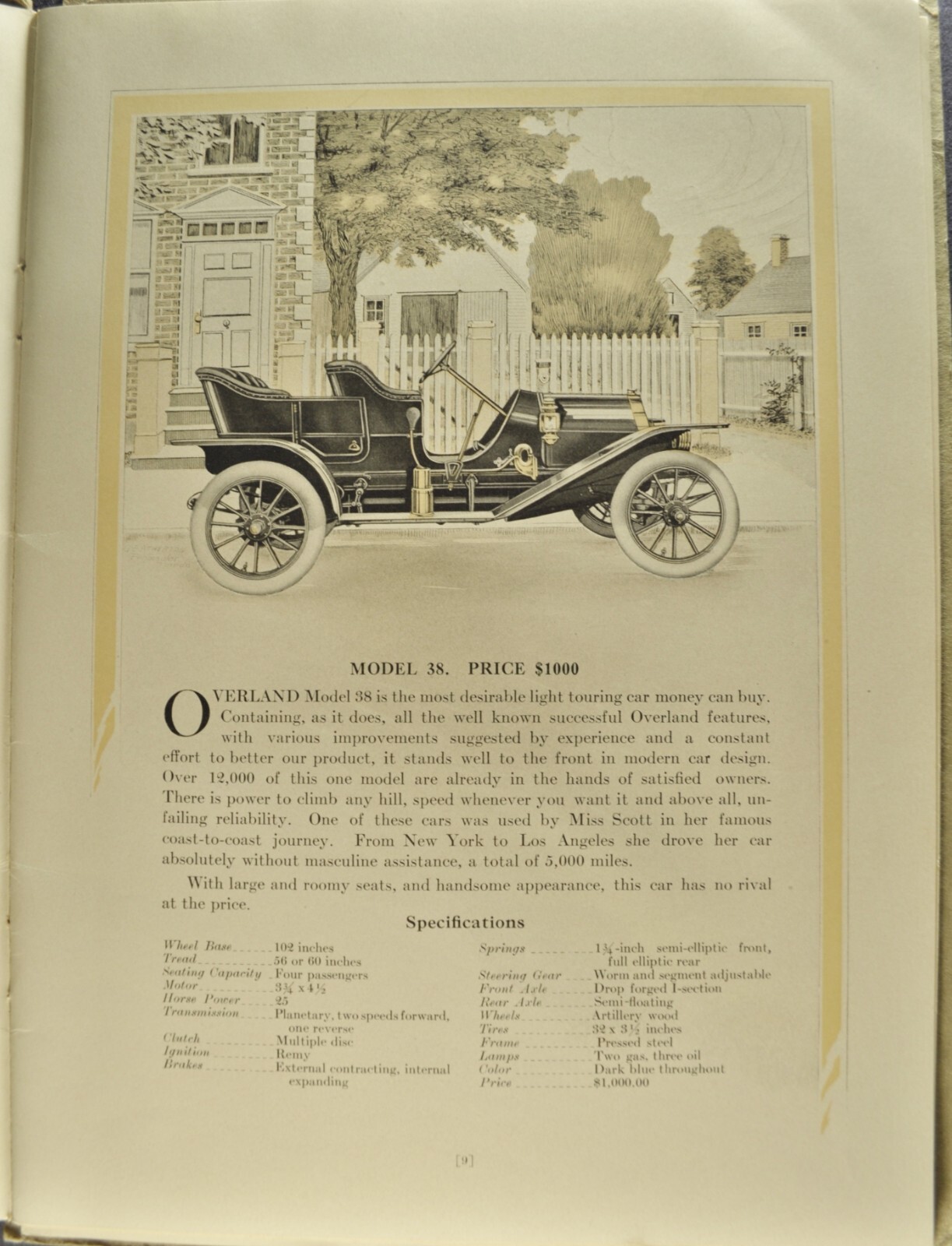 1911 Overland Motor Car Catalog Roadster Touring Delivery Willys Nice ...