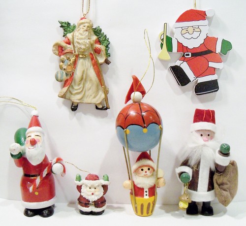 Santa Claus St. Nick Father Christmas Wooden Wood Resin Plastic Vntg ...